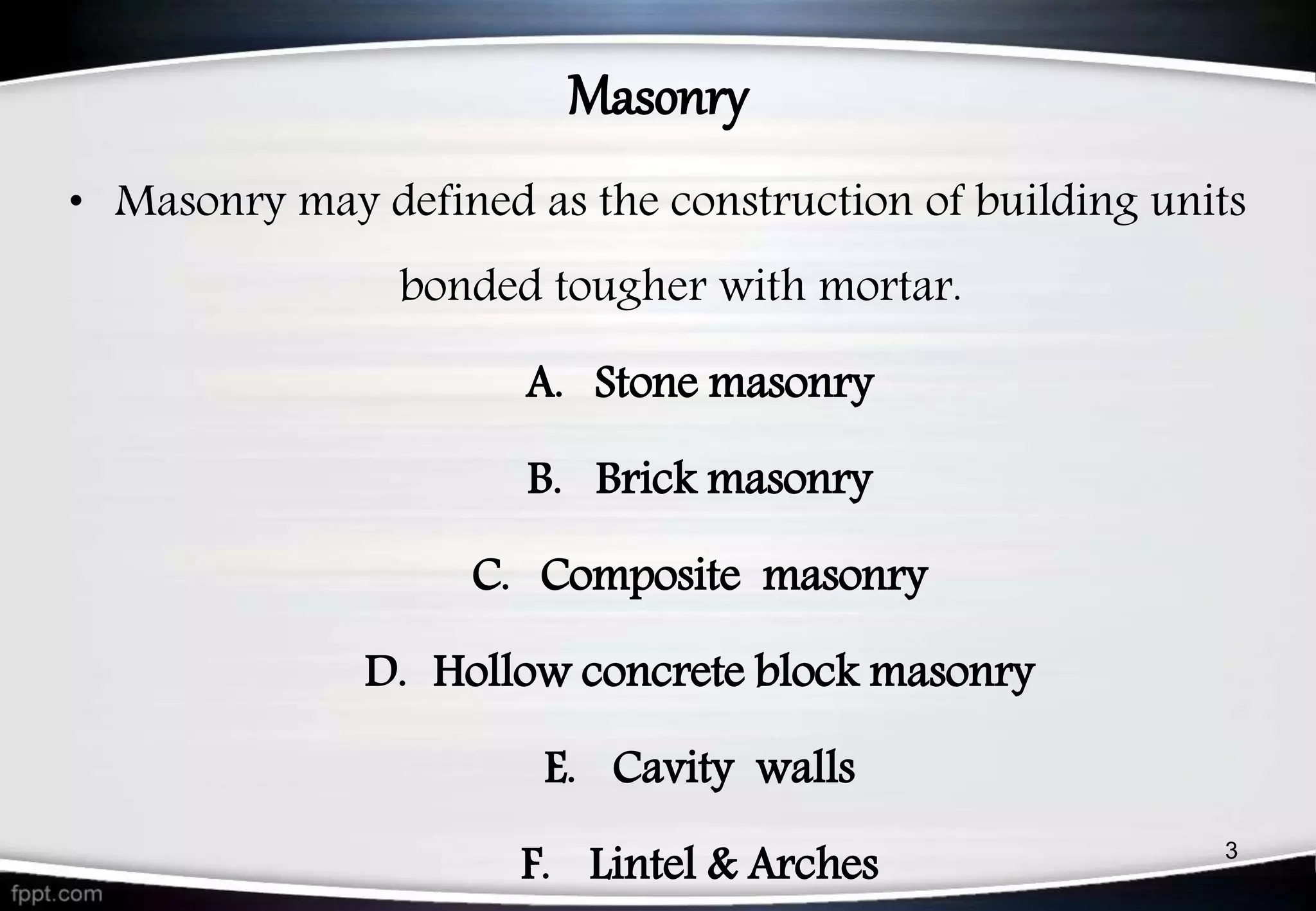 Chapter 4 (a) stone masonry | PPTX