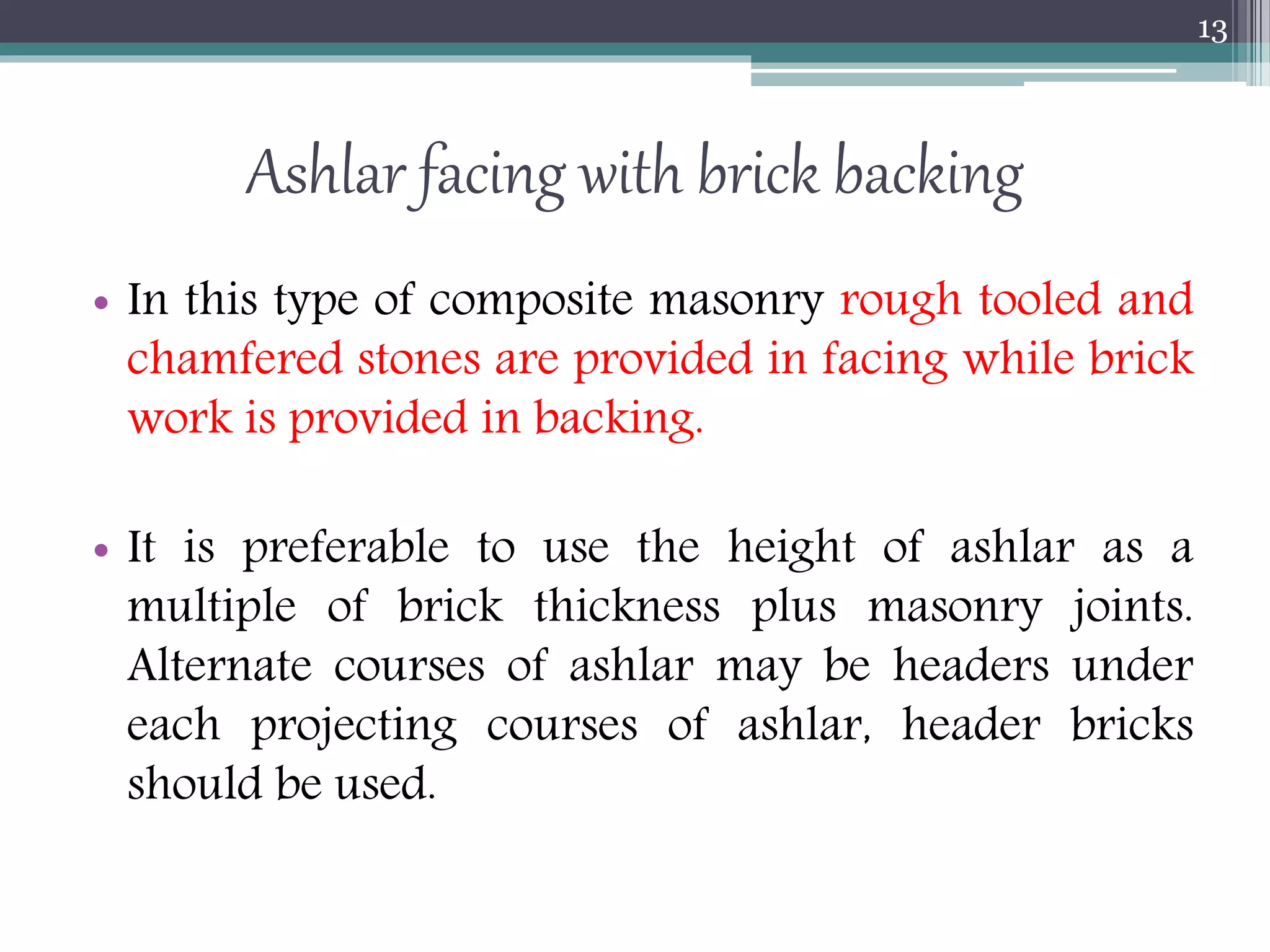 Chapter 4 (c) composite masonry | PPTX