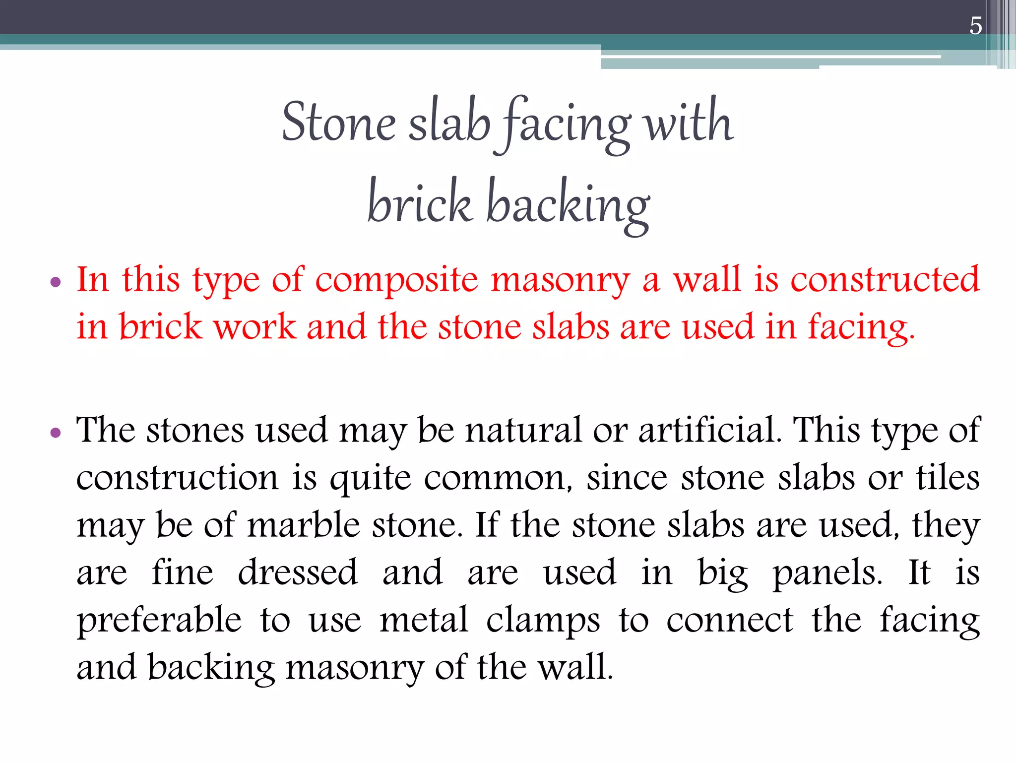 Chapter 4 (c) composite masonry | PPTX
