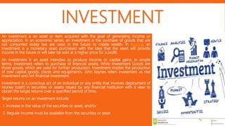 Concept of Investment | PPTX
