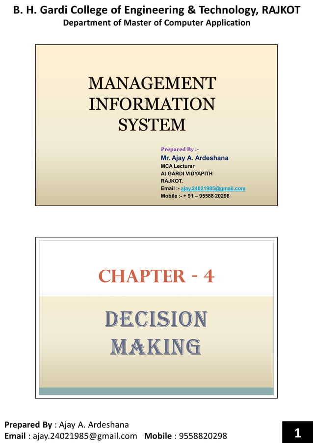 Chapter 4 decision making | PDF