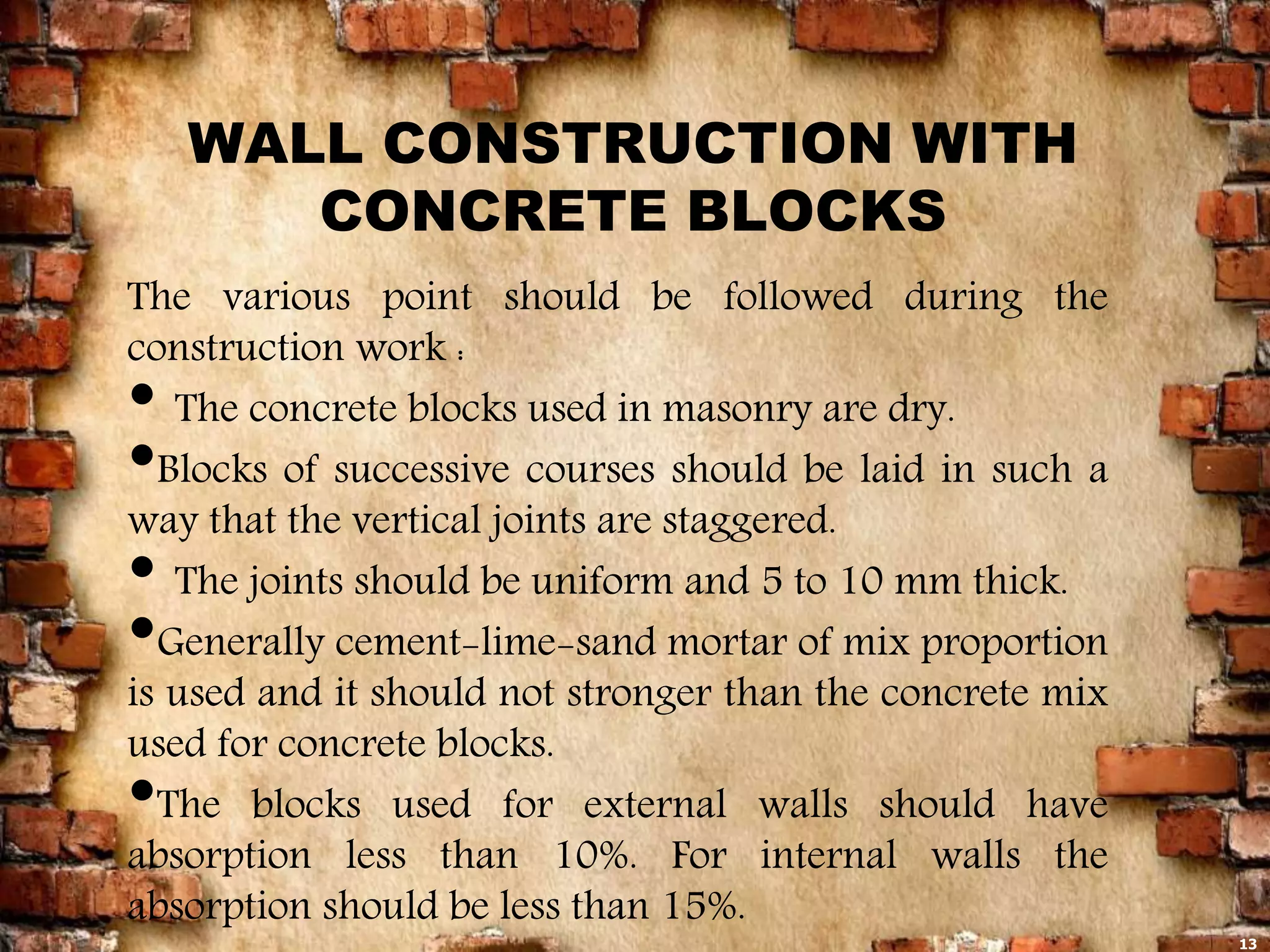 Chapter 4 (d) hollow concrete block masonry | PPTX