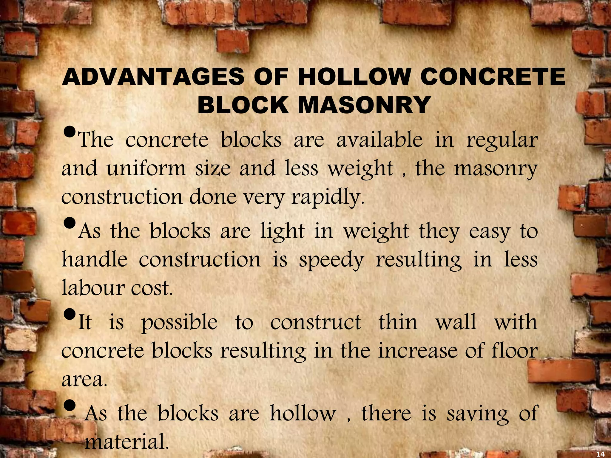 Chapter 4 (d) hollow concrete block masonry | PPTX