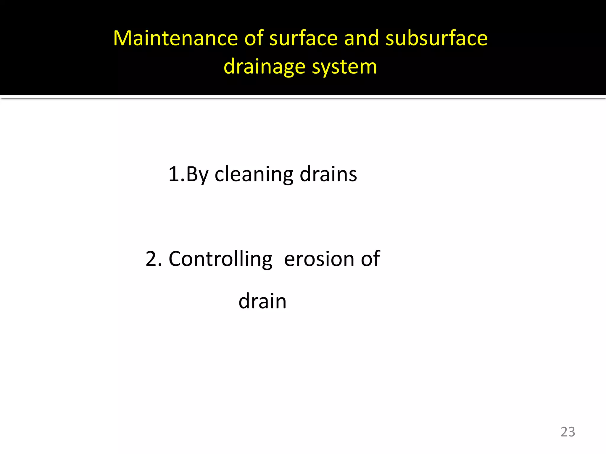 Chapter 4 Drainge and maintenance of road | PPTX
