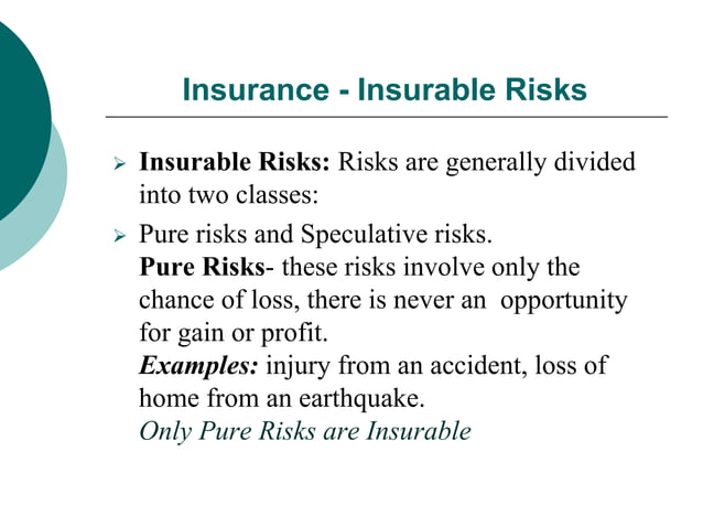 Chapter 4 insurability of risk | PPT | Insurance | Personal Finance