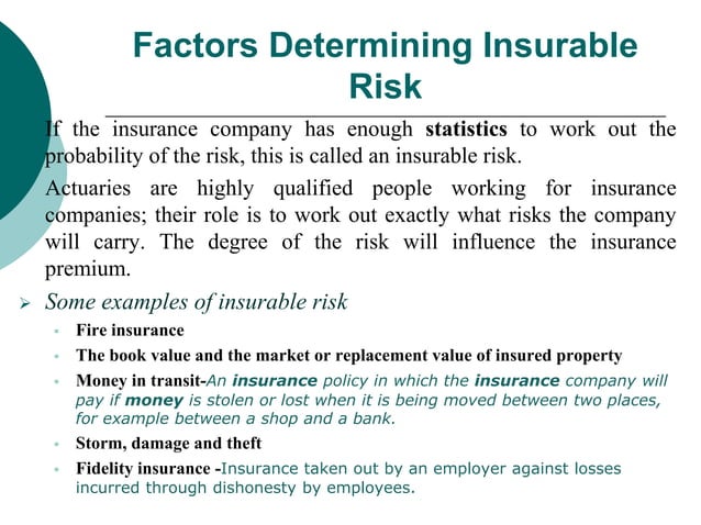 Chapter 4 insurability of risk | PPT | Insurance | Personal Finance