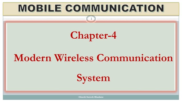 Modern Wireless Communication System | PPT