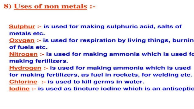 Chapter 4 metals and non-metals (class-8) CBSE | PPTX | Chemistry | Science