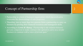 Partnership Firm - Business Studies (A-Level / 11 Grade) | PDF