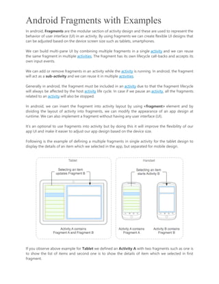 Android Application Components with Implementation & Examples | DOCX