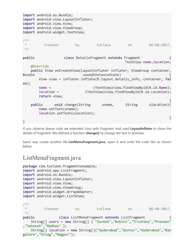Android Application Components with Implementation & Examples | DOCX ...