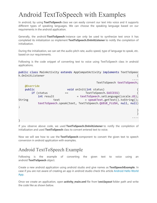 Android Application Components with Implementation & Examples | DOCX ...
