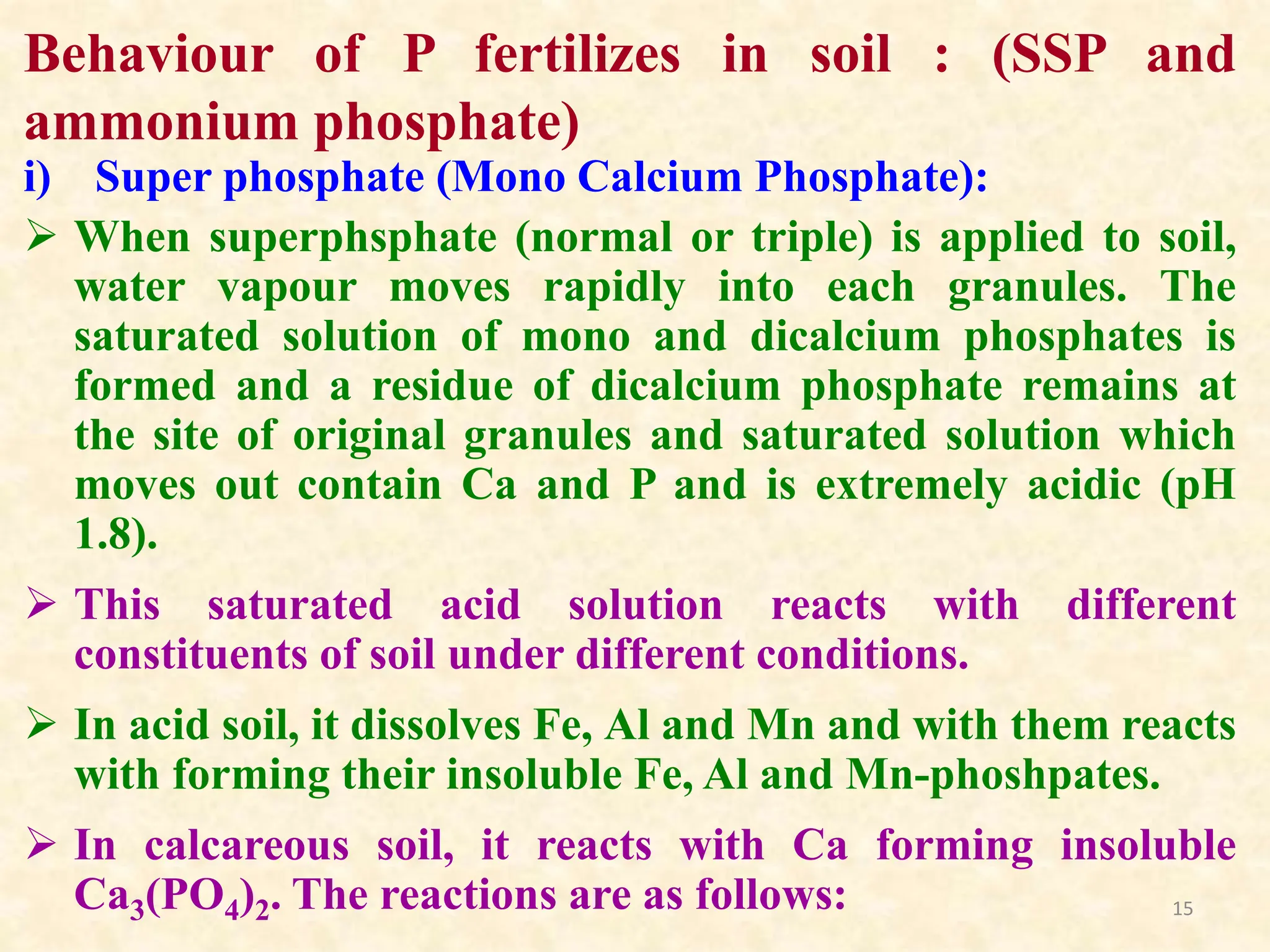 Phosphate fertility and fertilizer for your support | PPTX | Science