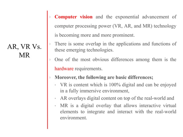 Chapter -5- Augumented Reality (AR).pptx | Home Entertainment Systems ...