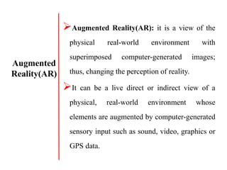 Chapter -5- Augumented Reality (AR).pptx | Home Entertainment Systems ...