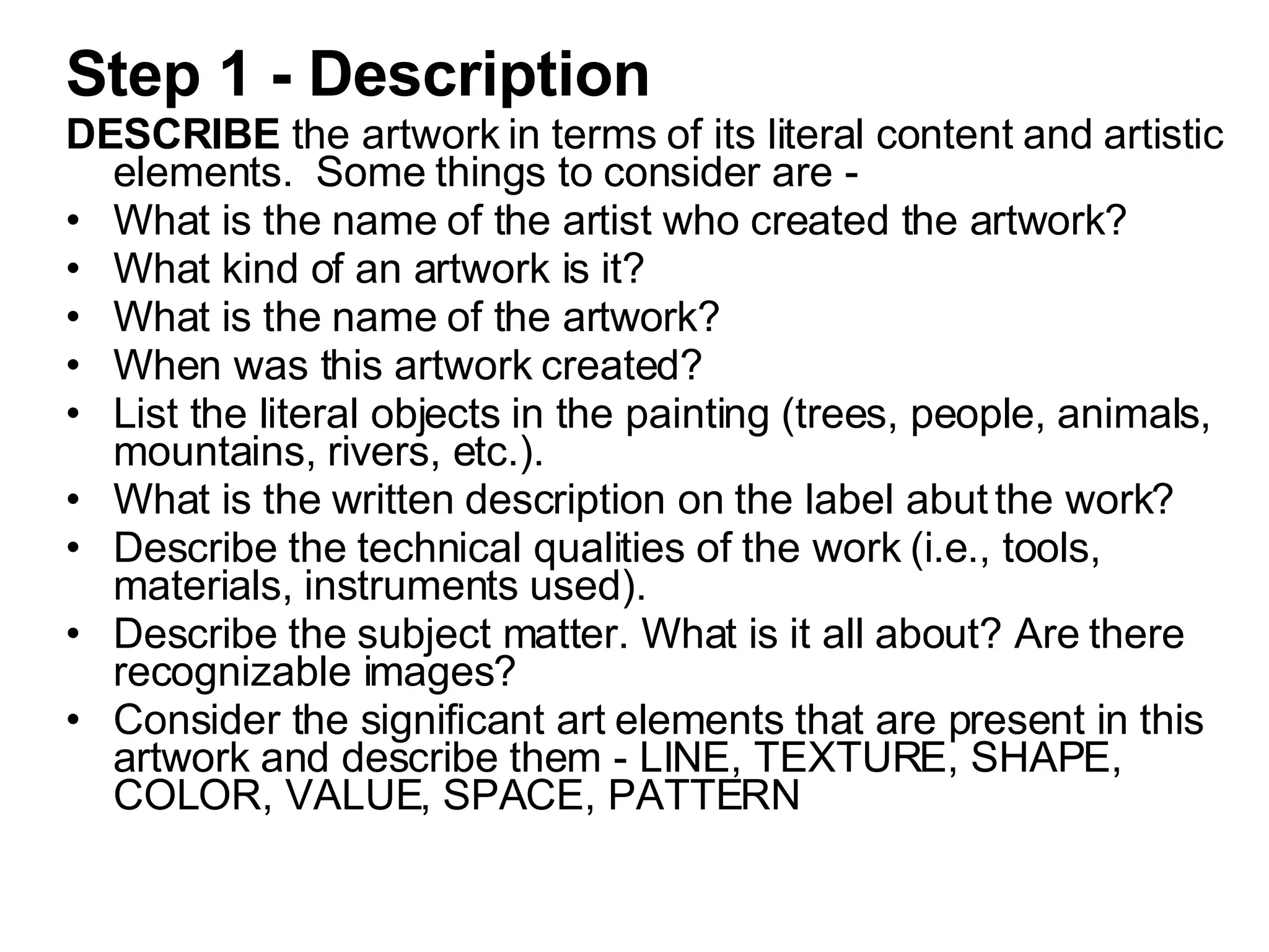 KCC Art 211 Ch 5 Critiquing Art | PPT