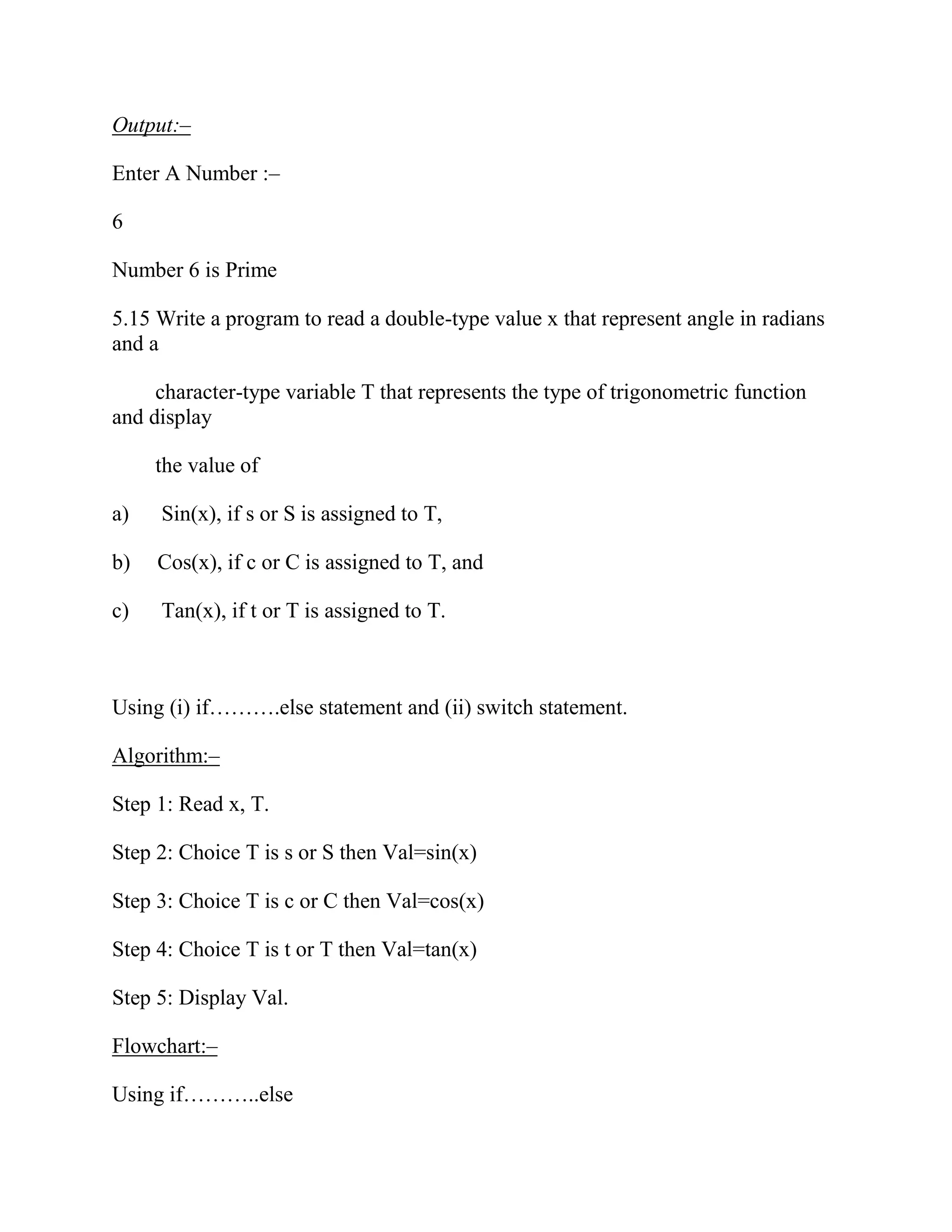 Chapter 5 exercises Balagurusamy Programming ANSI in c | PDF