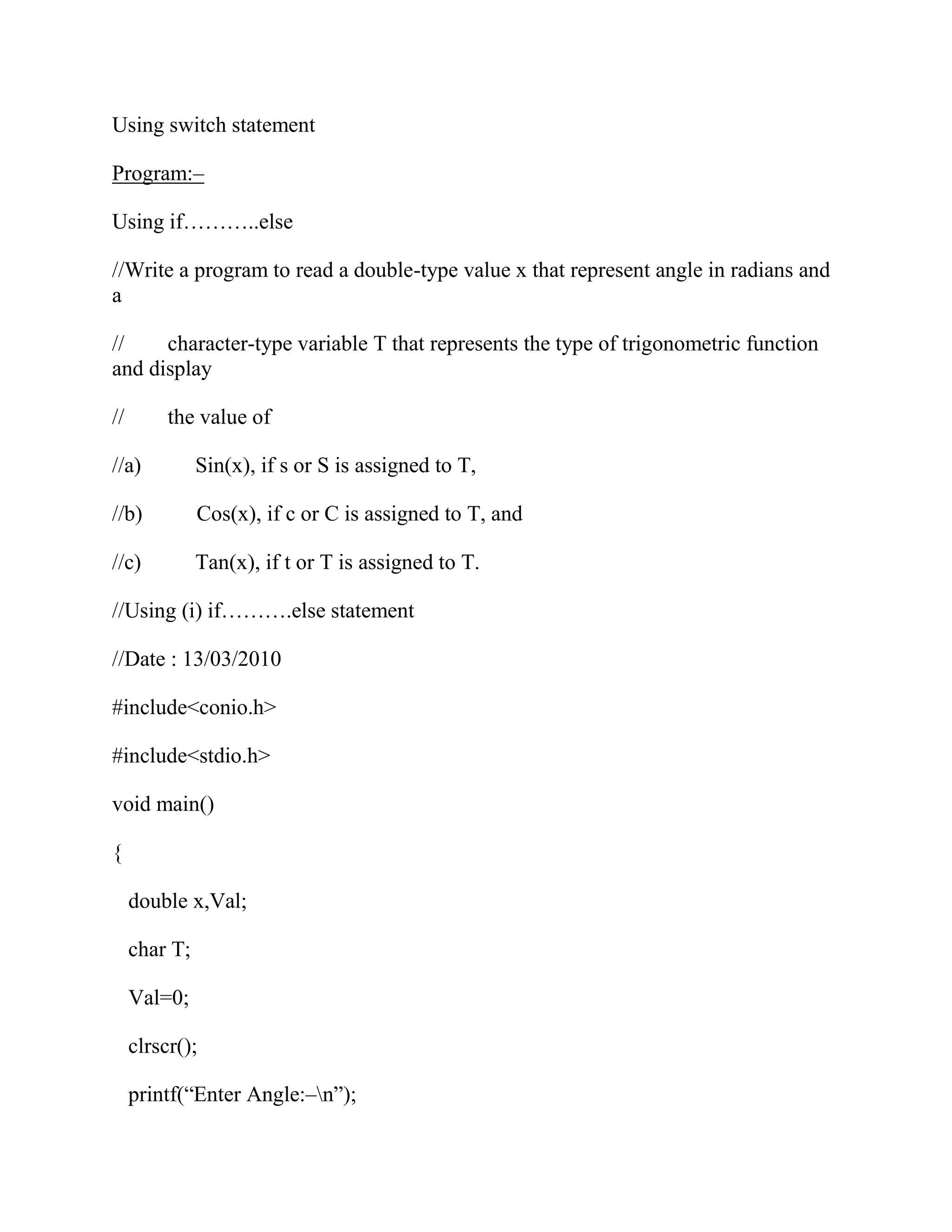 Chapter 5 exercises Balagurusamy Programming ANSI in c | PDF
