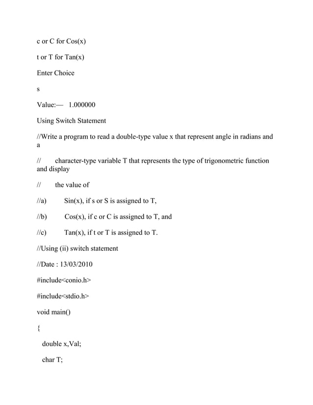 Chapter 5 exercises Balagurusamy Programming ANSI in c | PDF