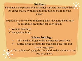 Chapter 5 plain and reinforced cement concrete construction | PPTX