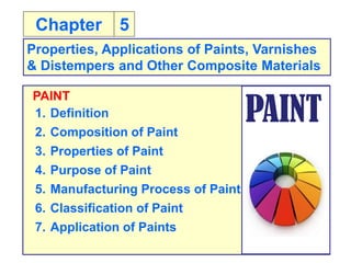 Chapter -5 Properties and applications of Paints, varnishes and ...