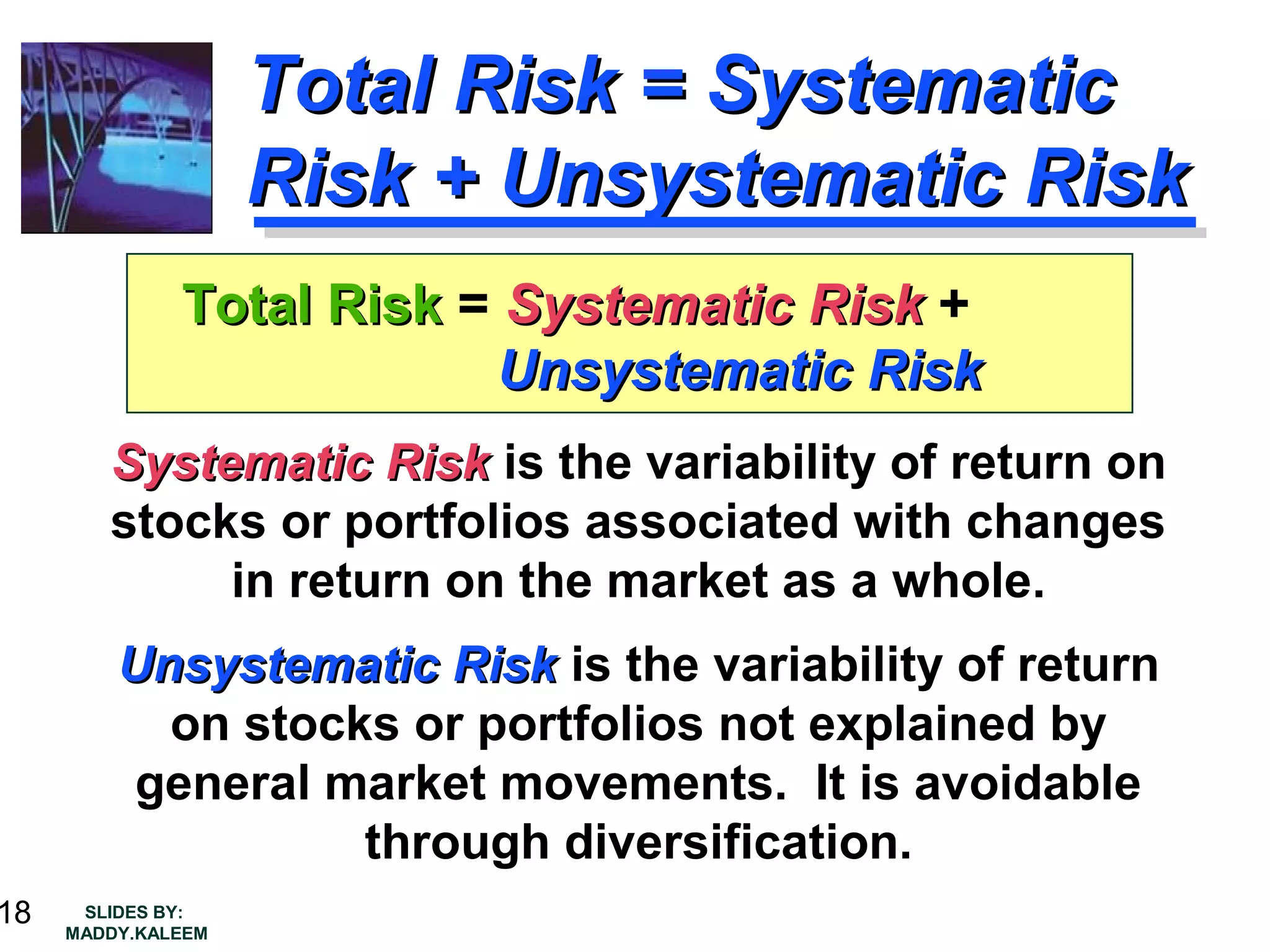 risk and return | PPT