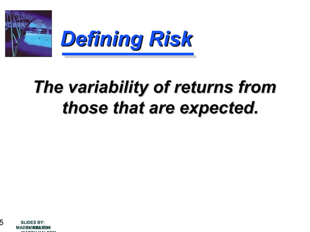 risk and return | PPT