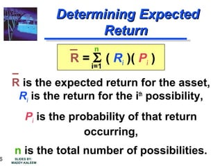 risk and return | PPT