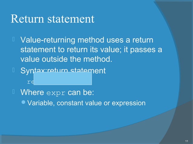 Class & Object - User Defined Method | PPT | Programming Languages | Computing