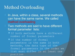 Class & Object - User Defined Method | PPT