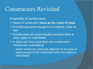 Class & Object - User Defined Method | PPT