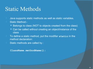 Class & Object - User Defined Method | PPT | Programming Languages | Computing