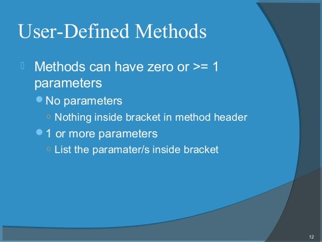 Class And Object User Defined Method
