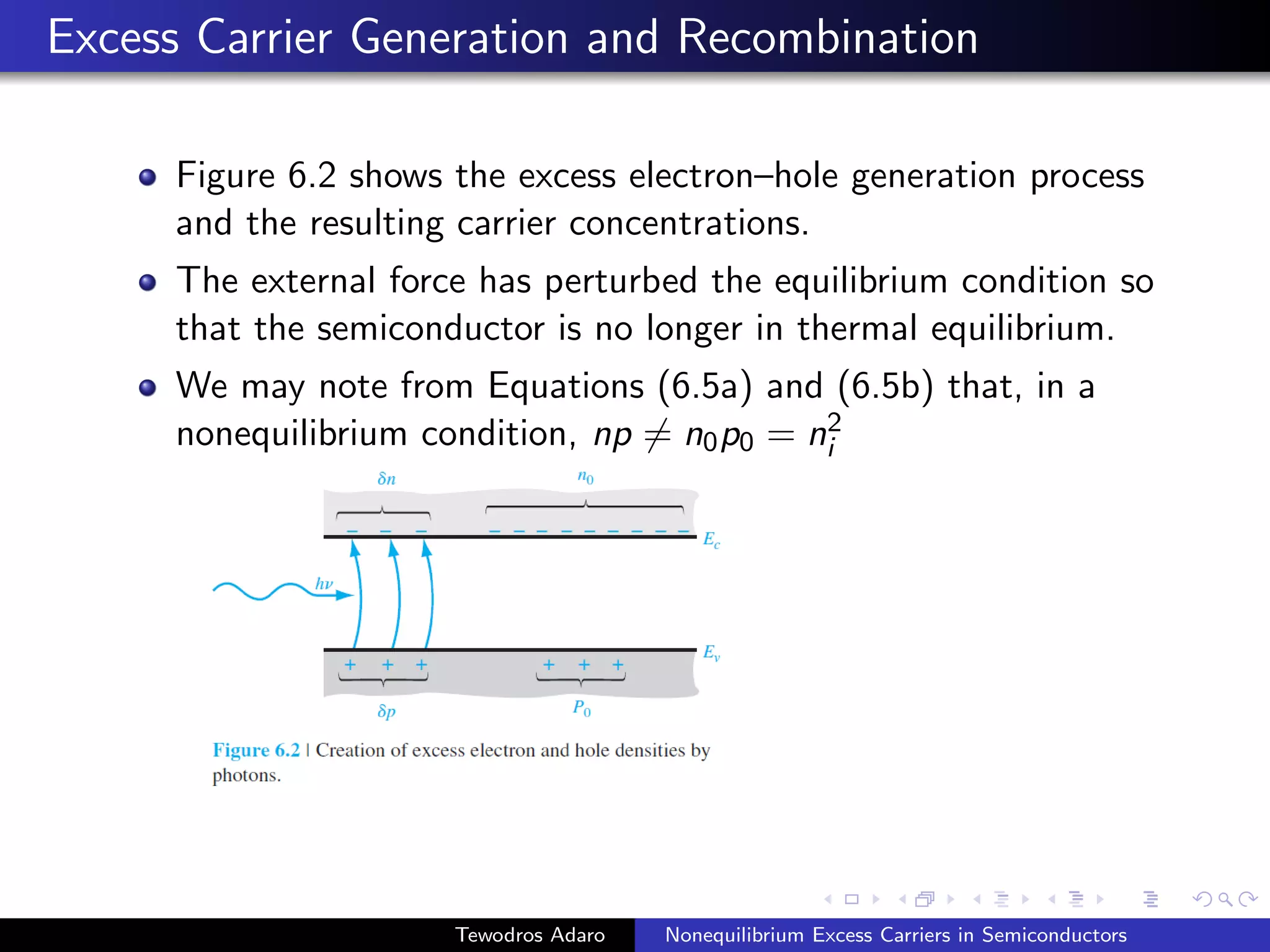 Nonequilibrium Excess Carriers in Semiconductors | PDF