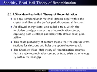 Nonequilibrium Excess Carriers in Semiconductors | PDF