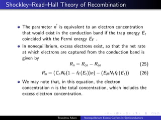 Nonequilibrium Excess Carriers in Semiconductors | PDF