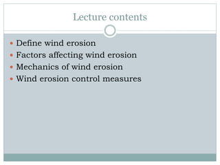 Wind erosion and it's control | PPTX | Landscaping | Home & Garden