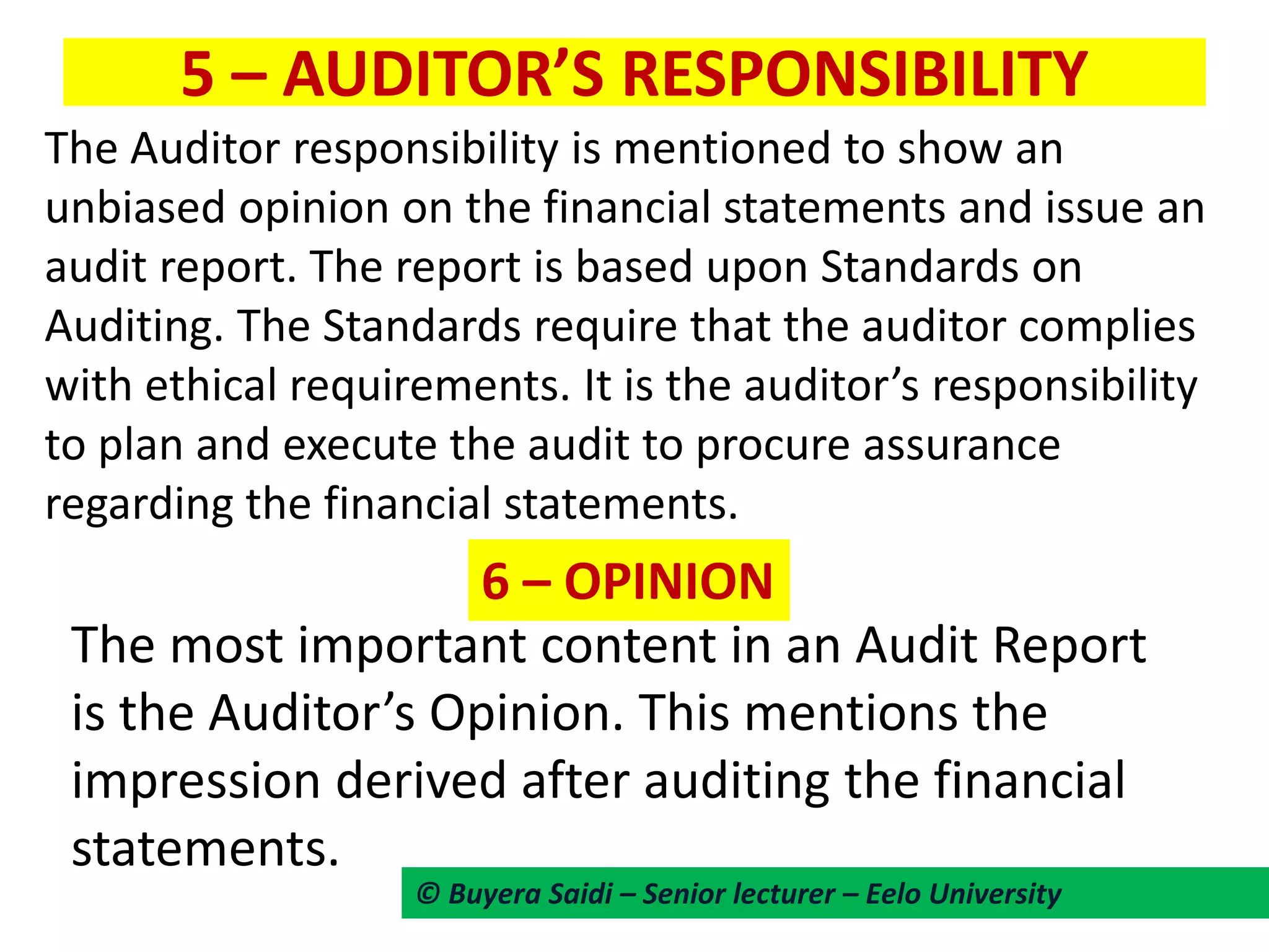 Chapter 6 -Audit report | PPTX