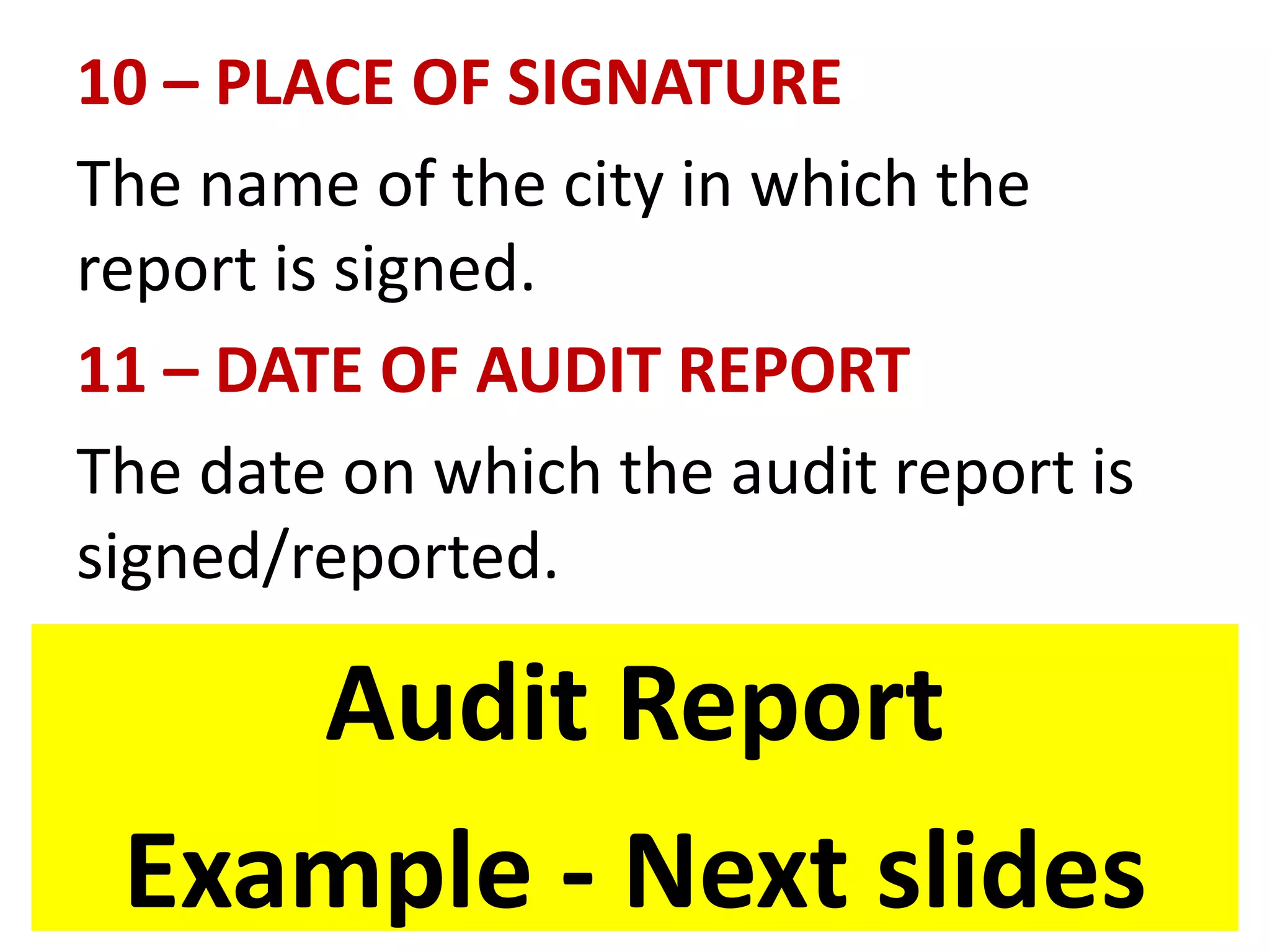 Chapter 6 -Audit report | PPTX