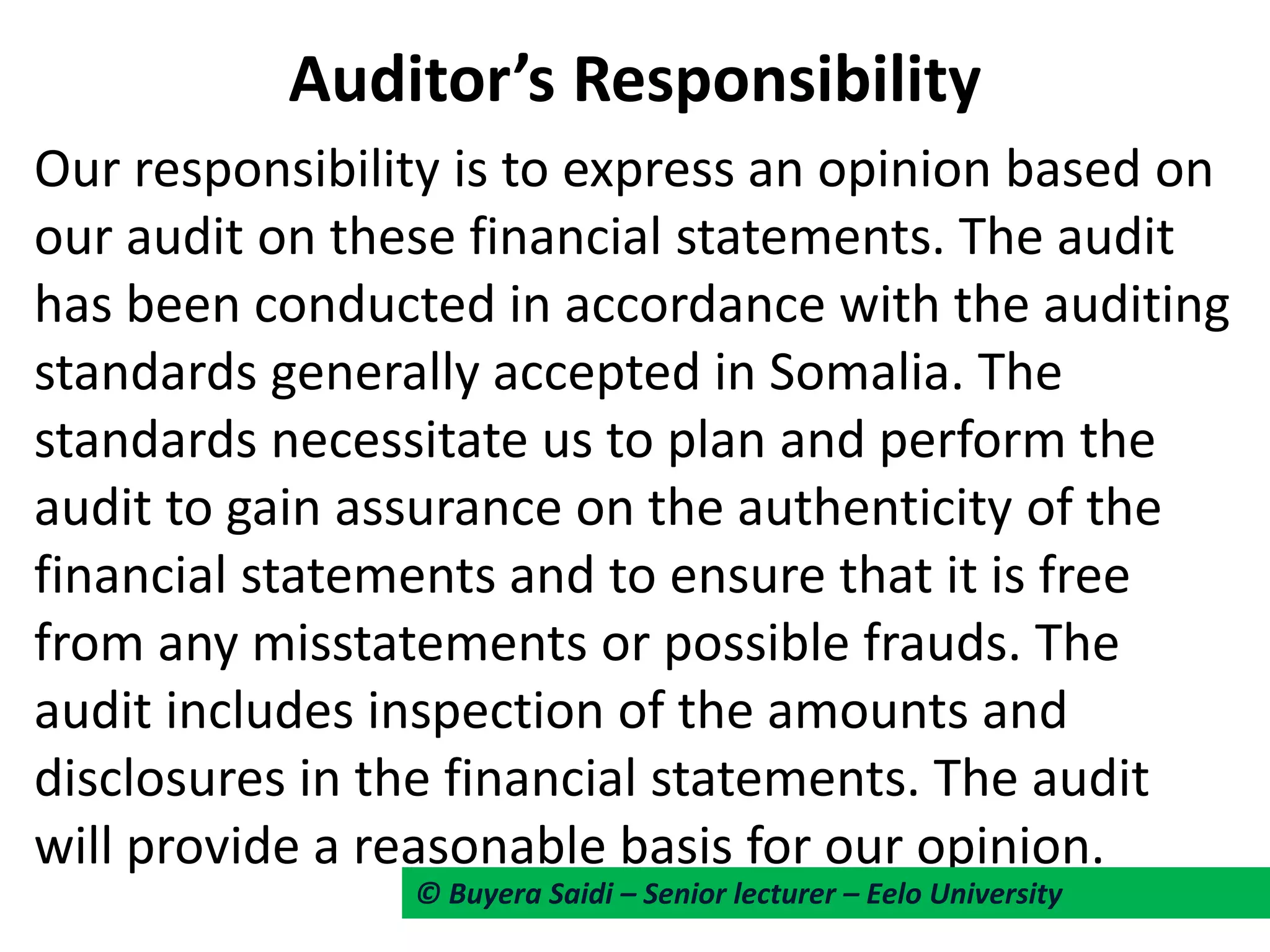 Chapter 6 -Audit report | PPTX