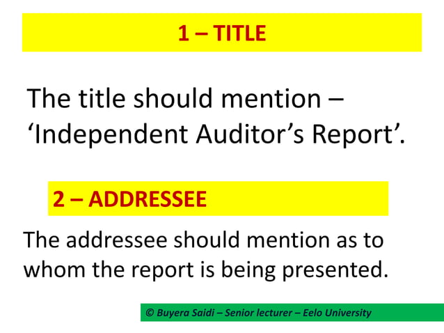 Chapter 6 -Audit report | PPTX | Business Accounting & Finance | Business