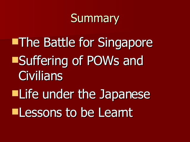 Chapter 6 - How did WWII affect Singapore? | PPT