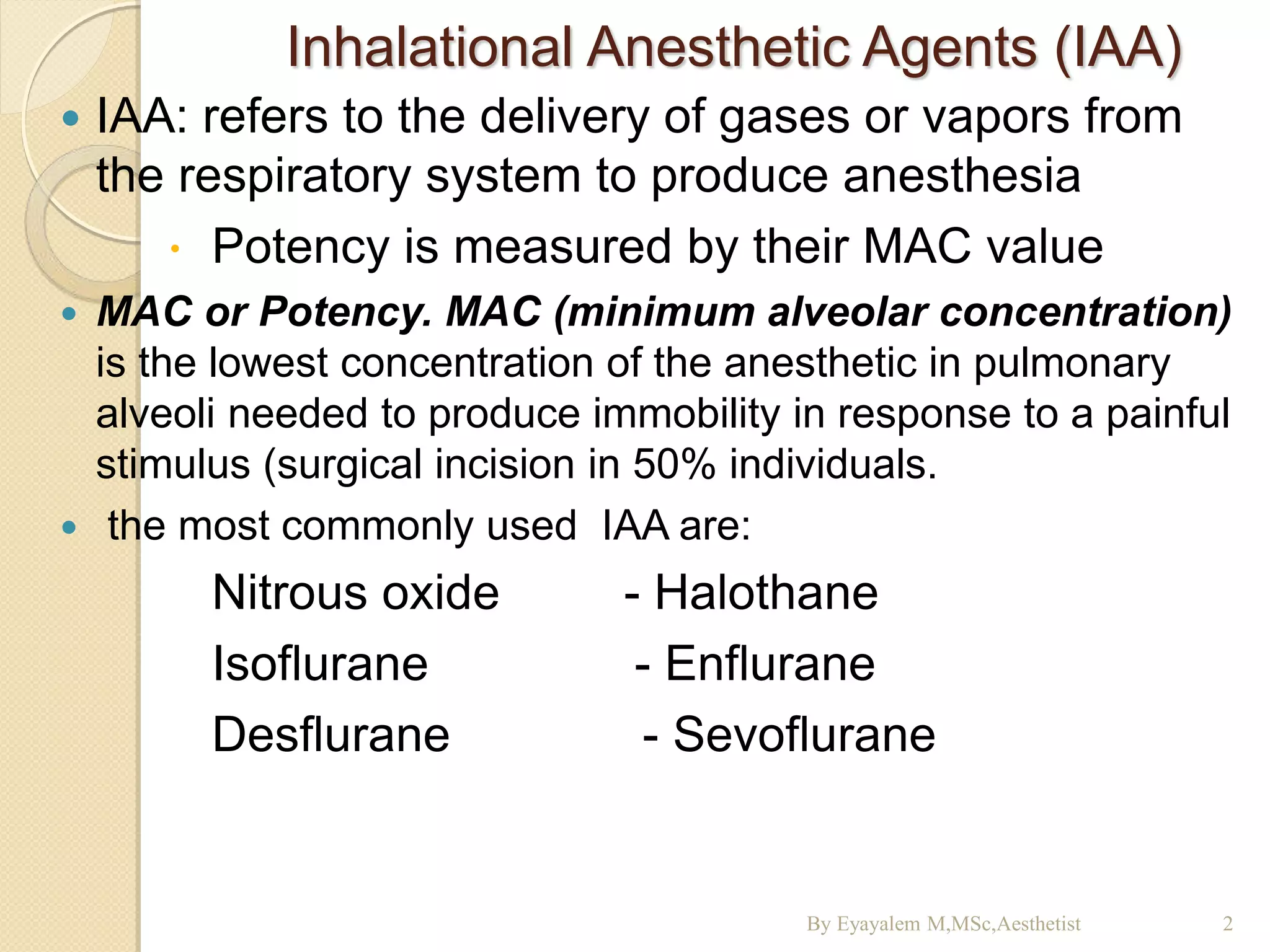 Chapter 6 -introduction to inhalationa anesthesia | PPT
