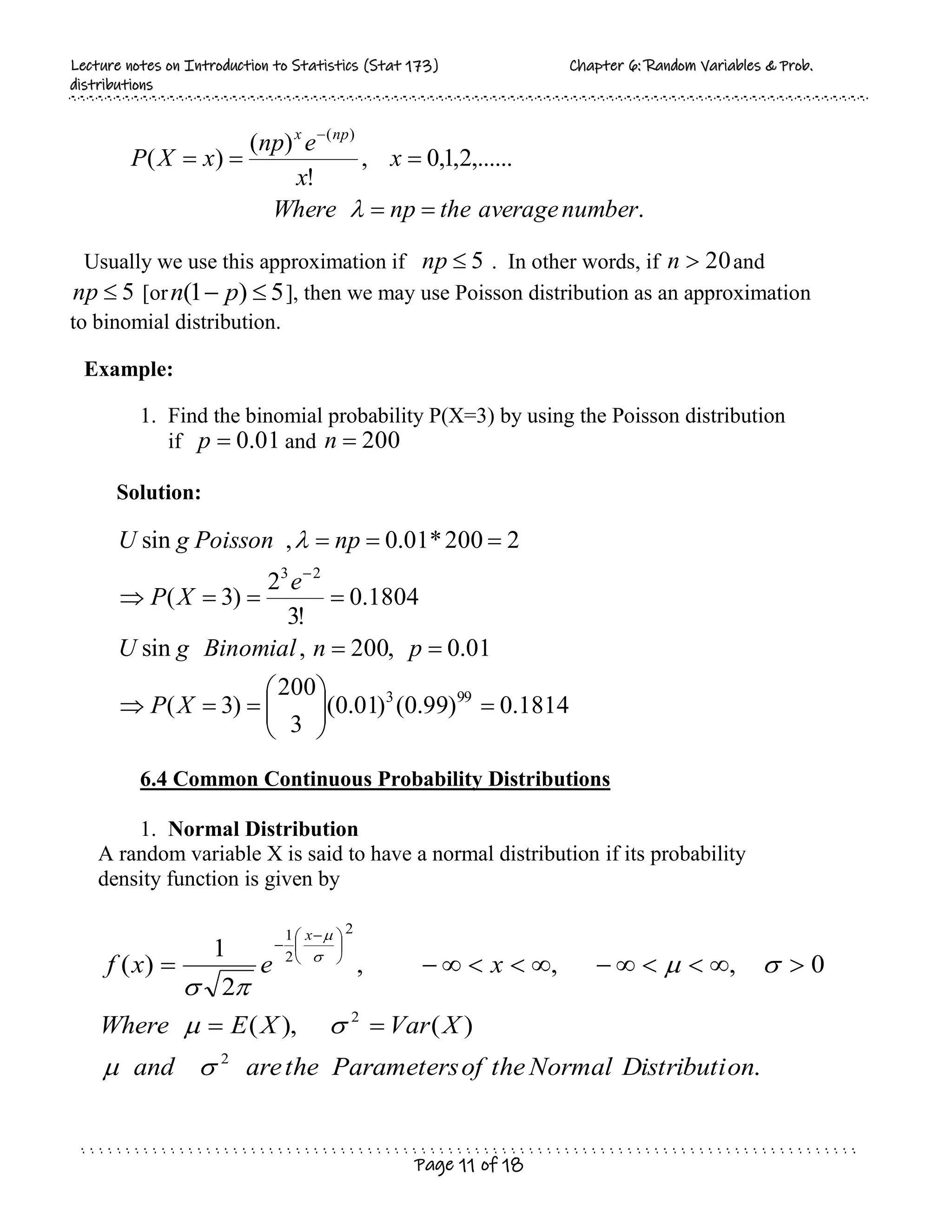 Chapter-6-Random Variables & Probability distributions-3.doc Chapter-6-Random Variables & Probability distributions-3.doc
