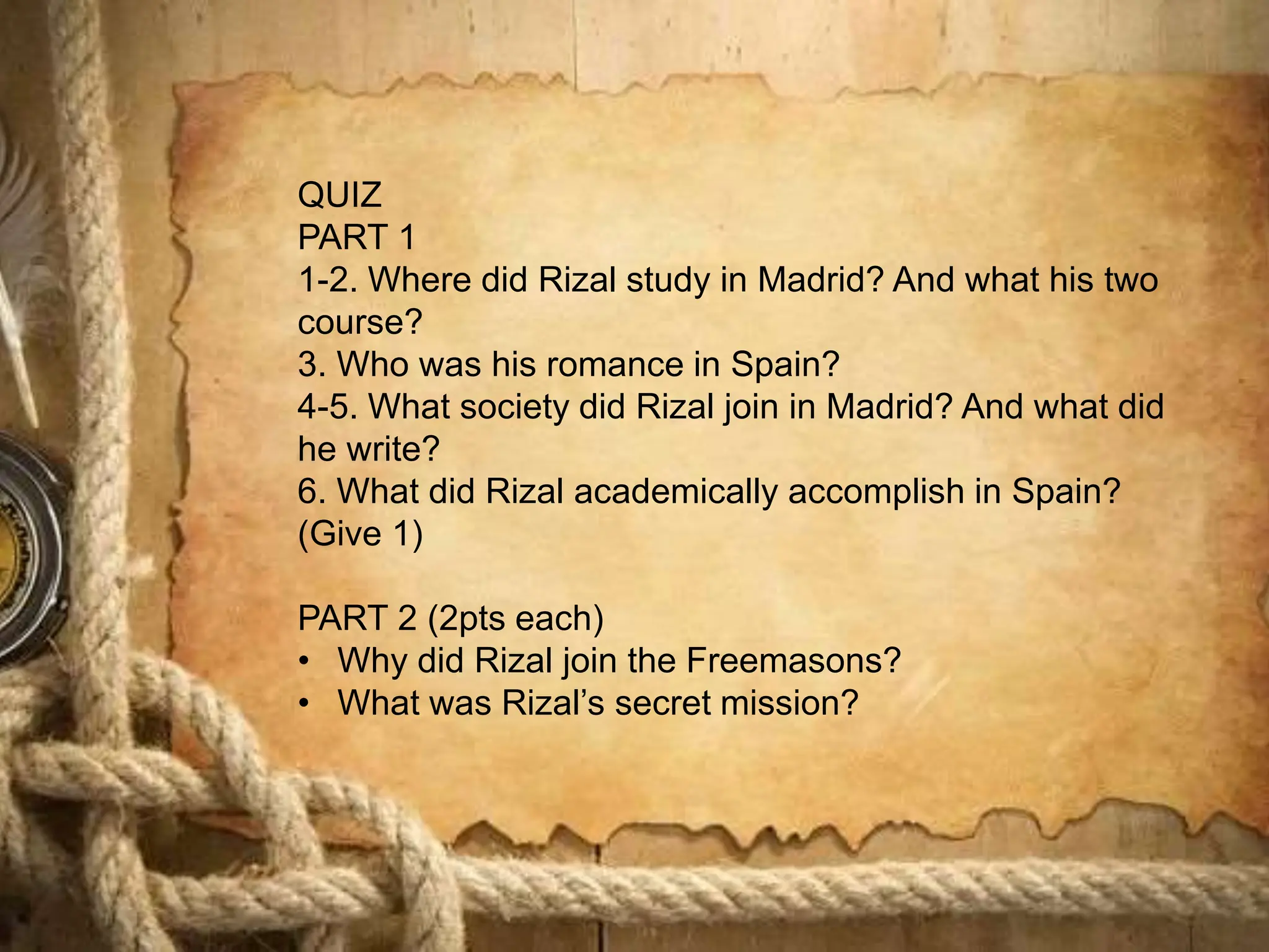 Chapter 6 Rizals Life Works, Powerpoint Presentation | PPTX