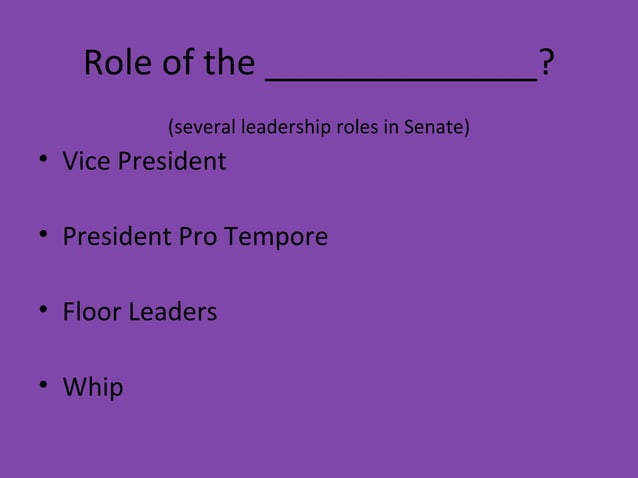 Chapter 6 – The Legislative Branch | PPT | Civic affairs | Politics
