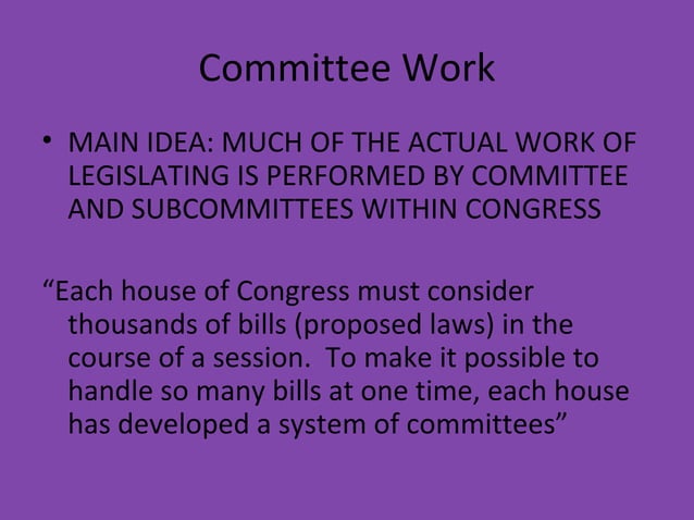 Chapter 6 – The Legislative Branch | PPT | Civic affairs | Politics