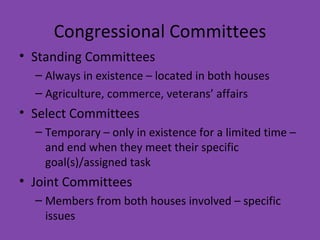 Chapter 6 – The Legislative Branch | PPT