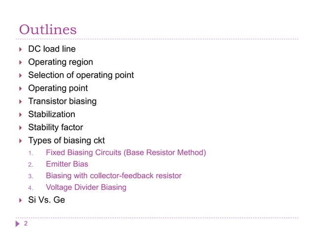Chapter-6 DC biasing-1.ppt | Computer Networking | Computing