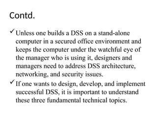 CHAPTER - 6 DSS.pptx Decision support system | PPTX